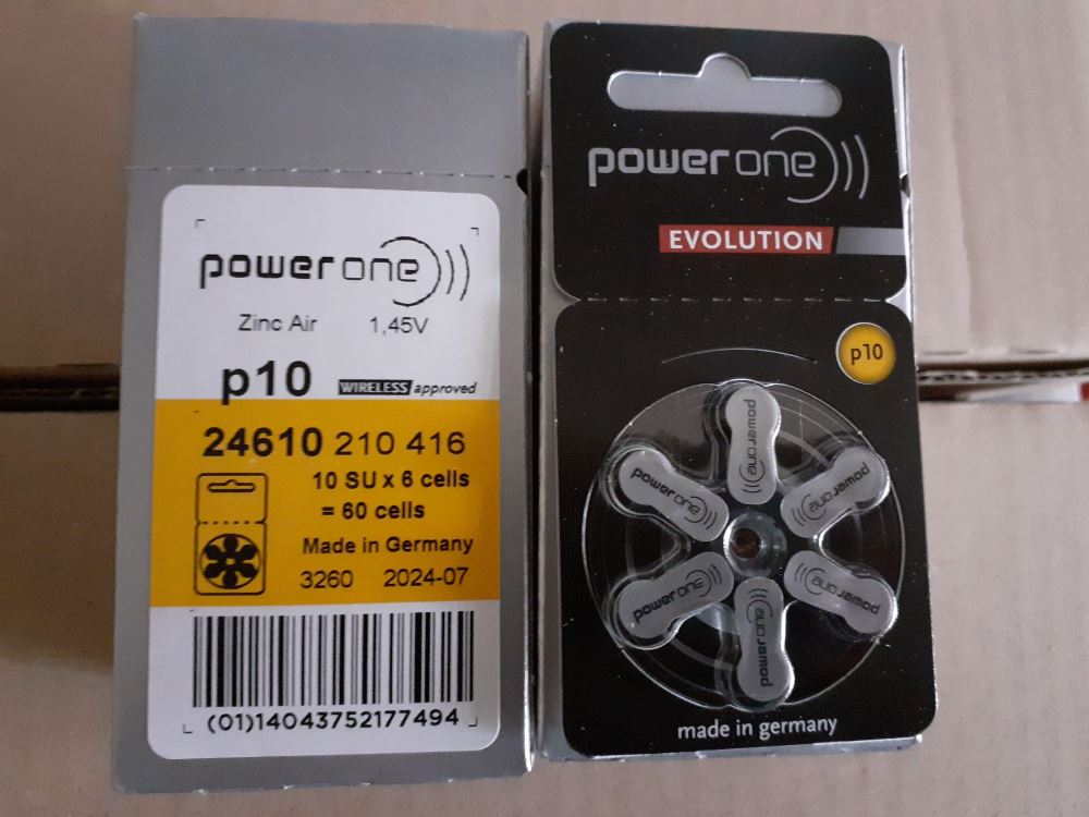 Baterii auditive POWERONE P10 - 4610 -10blx6 buc=60 buc Bateriile sint ...